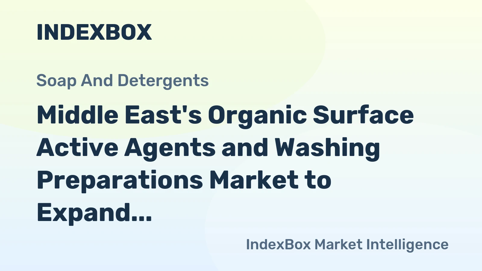 Middle East's Organic Surface Active Agents and Washing Preparations Market to Expand at 3.4% CAGR Over Next Decade