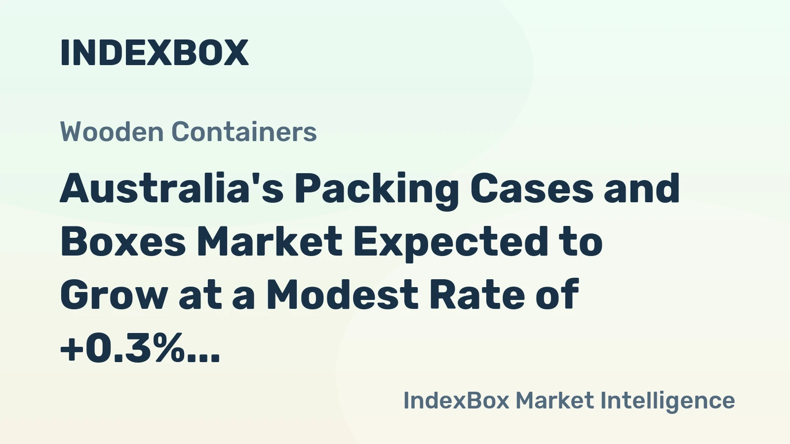 Australia's Packing Cases and Boxes Market Expected to Grow at a Modest Rate of +0.3% CAGR Over the Next Decade