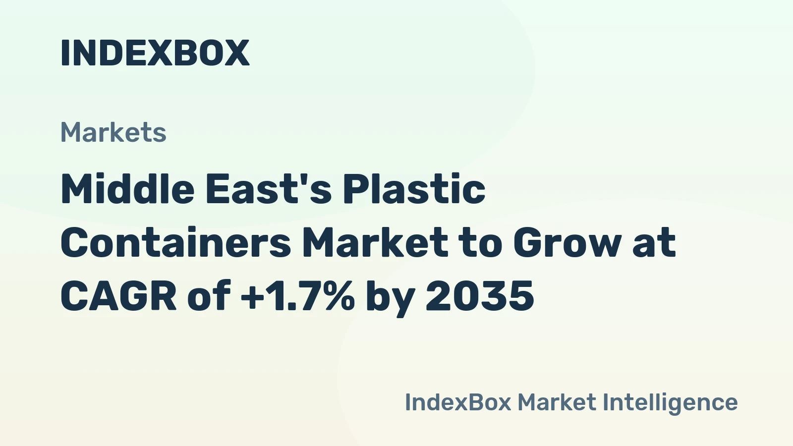 Middle East's Plastic Containers Market to Grow at CAGR of +1.7% by 2035