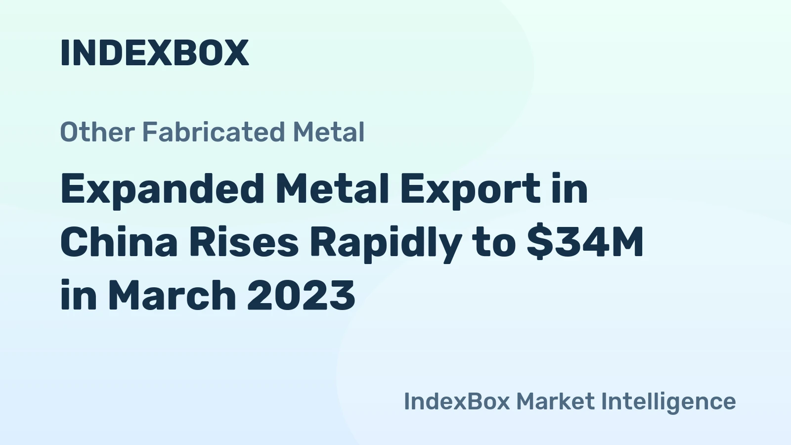 Expanded Metal Export in China Rises Rapidly to $34M in March 2023