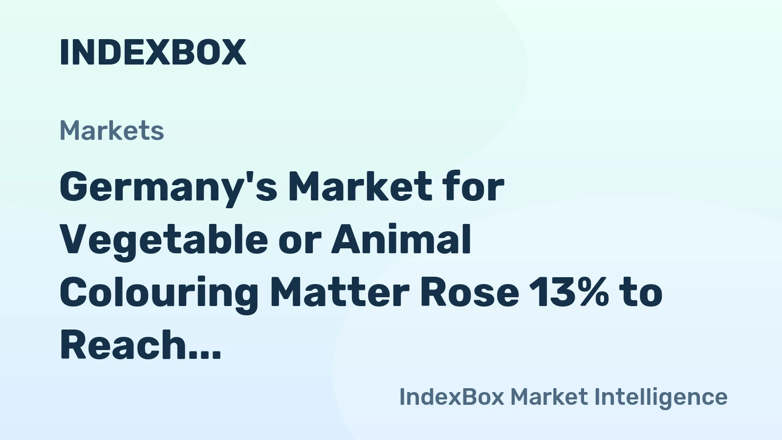 Germany's Market for Vegetable or Animal Colouring Matter Rose 13% to Reach $91M in 2018