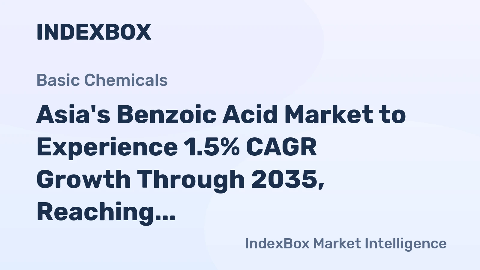 Asia's Benzoic Acid Market to Experience 1.5% CAGR Growth Through 2035, Reaching 448K Tons in Volume and $1.7B in Value