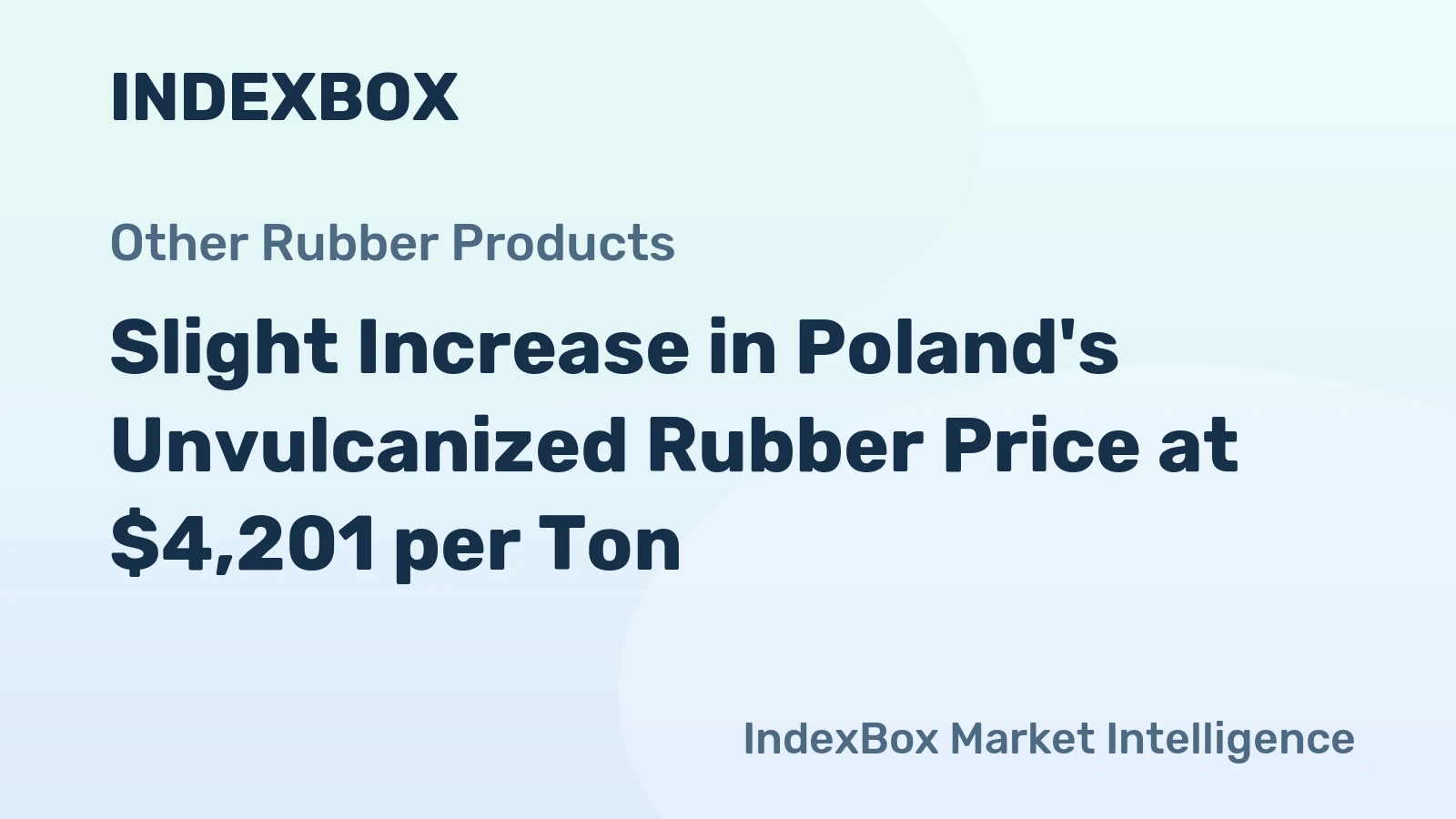 Slight Increase in Poland's Unvulcanized Rubber Price at $4,201 per Ton