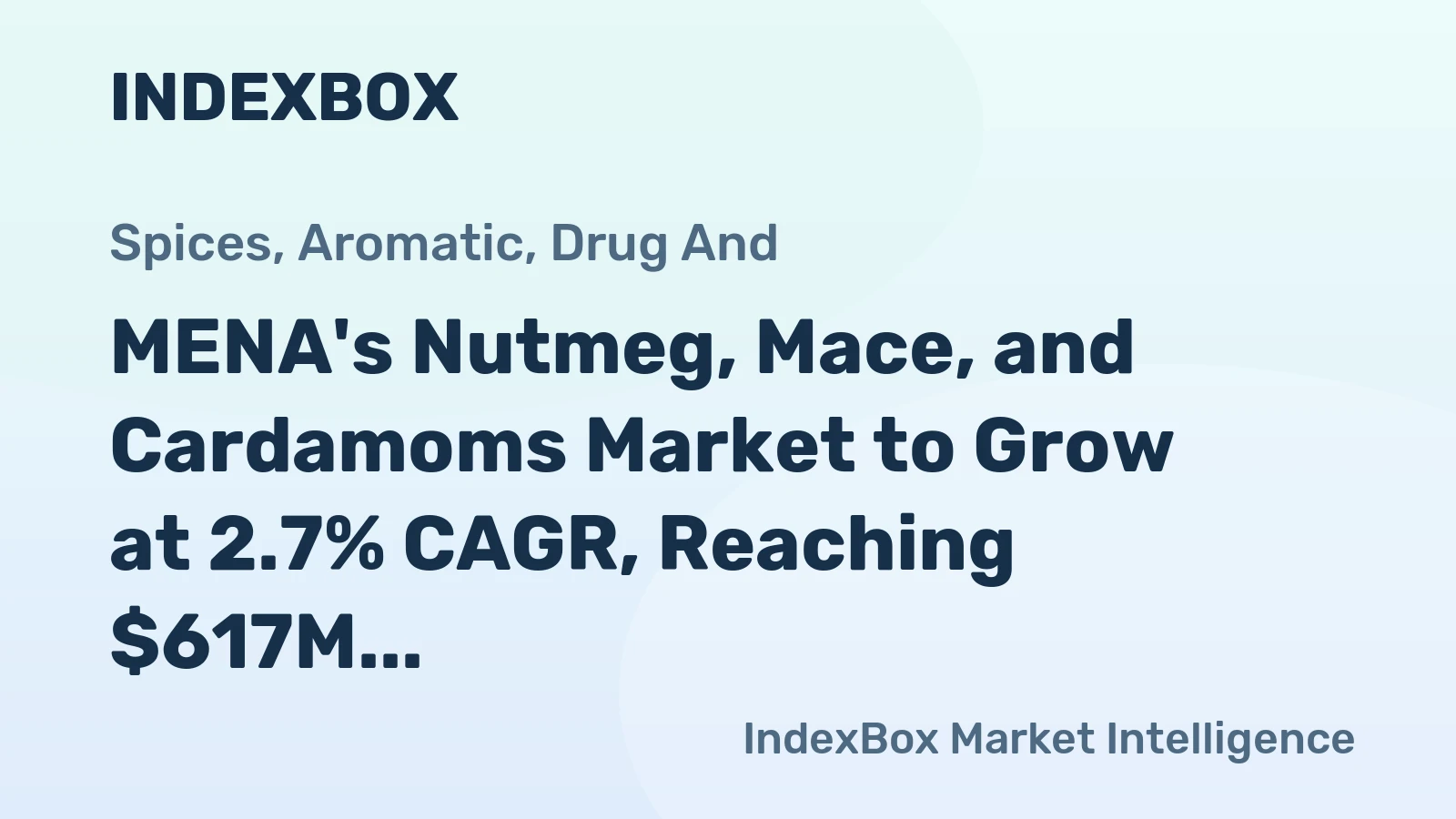 MENA's Nutmeg, Mace, and Cardamoms Market to Grow at 2.7% CAGR, Reaching $617M by 2035