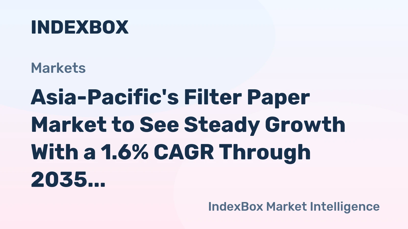 Asia-Pacific's Filter Paper Market to See Steady Growth With a 1.6% CAGR Through 2035