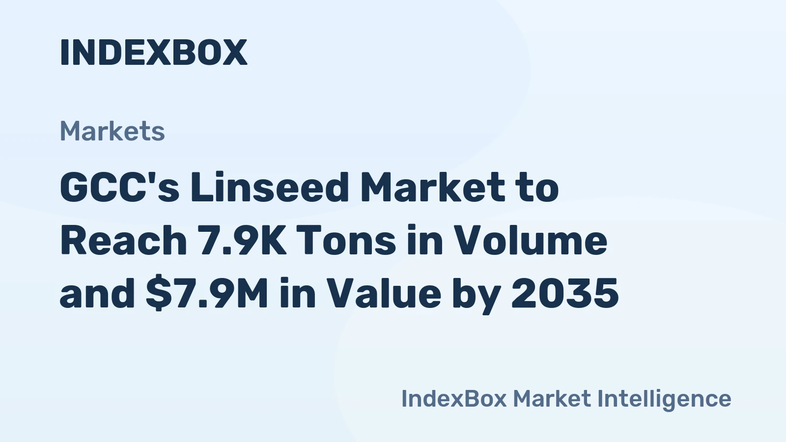 GCC's Linseed Market to Reach 7.9K Tons in Volume and $7.9M in Value by 2035