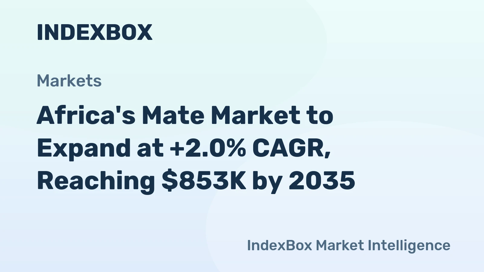 Africa's Mate Market to Expand at +2.0% CAGR, Reaching $853K by 2035