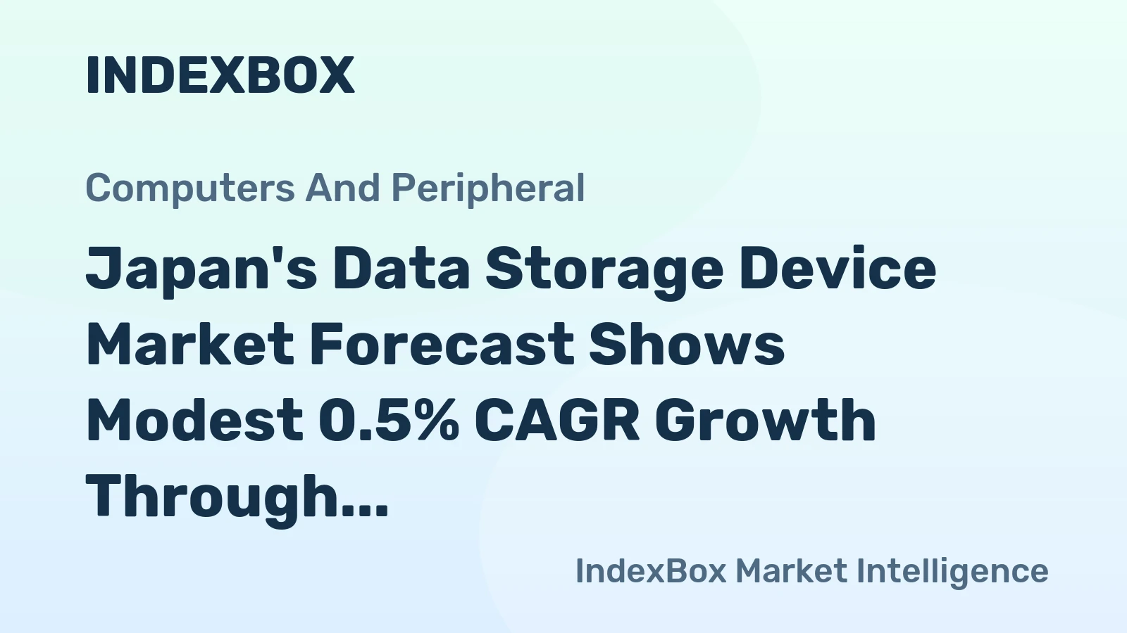 Japan's Data Storage Device Market Forecast Shows Modest 0.5% CAGR Growth Through 2035