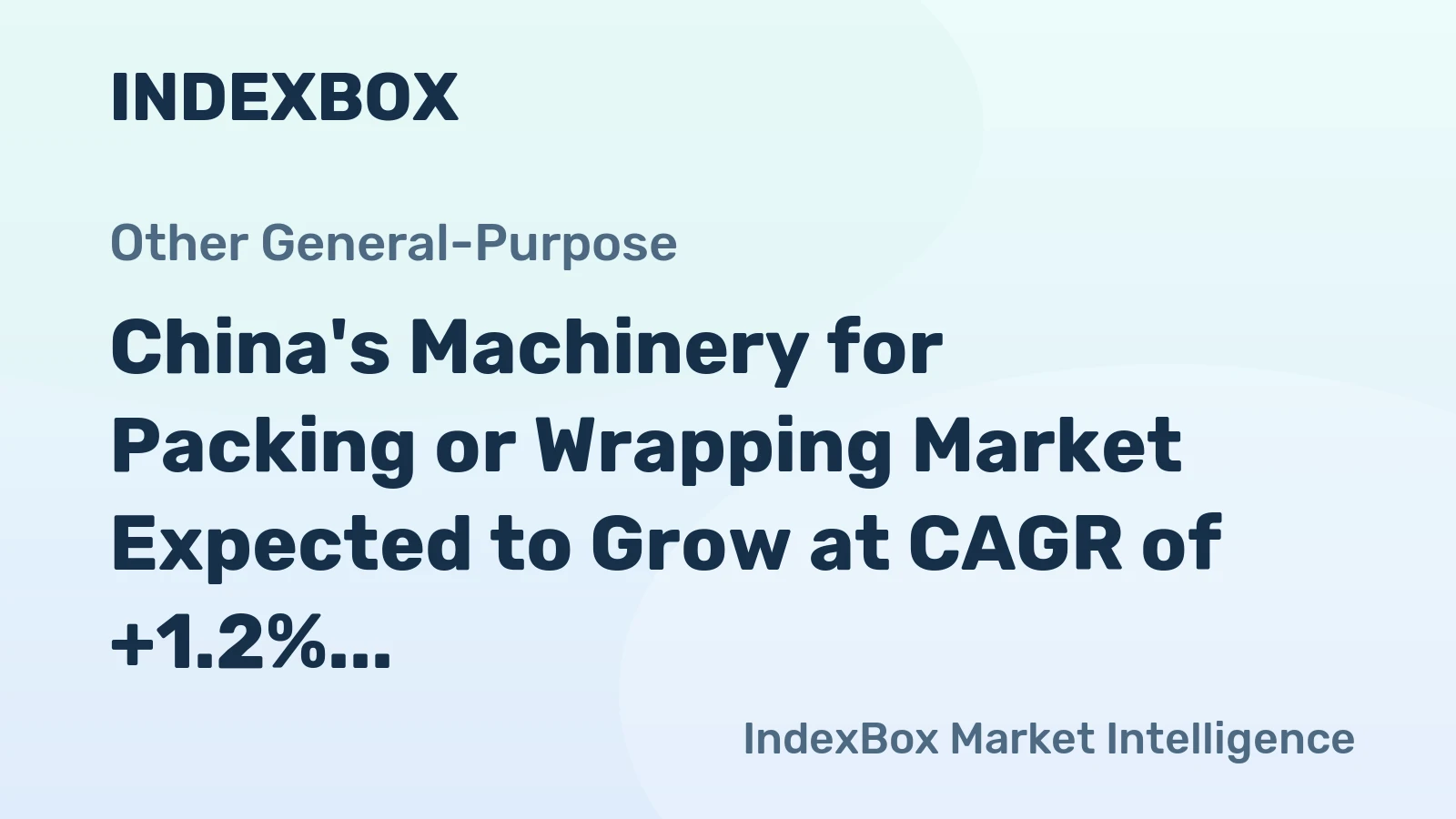 China's Machinery for Packing or Wrapping Market Expected to Grow at CAGR of +1.2% through 2035