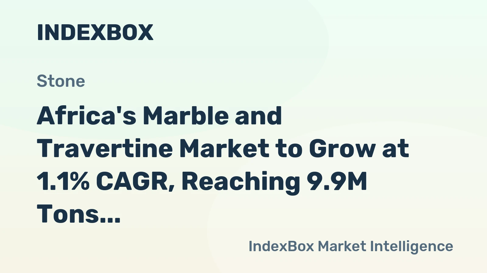 Africa's Marble and Travertine Market to Grow at 1.1% CAGR, Reaching 9.9M Tons by 2035