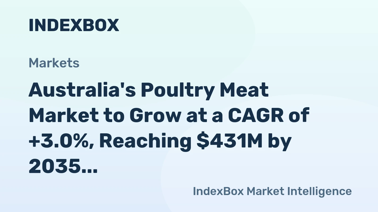 Australia's Poultry Meat Market to Grow at a CAGR of +3.0%, Reaching $431M by 2035