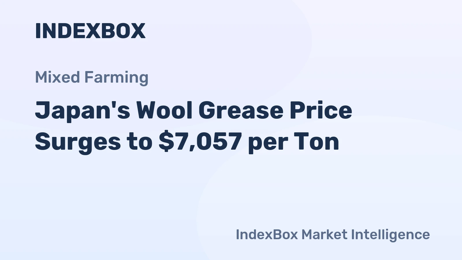 Japan's Wool Grease Price Surges to $7,057 per Ton