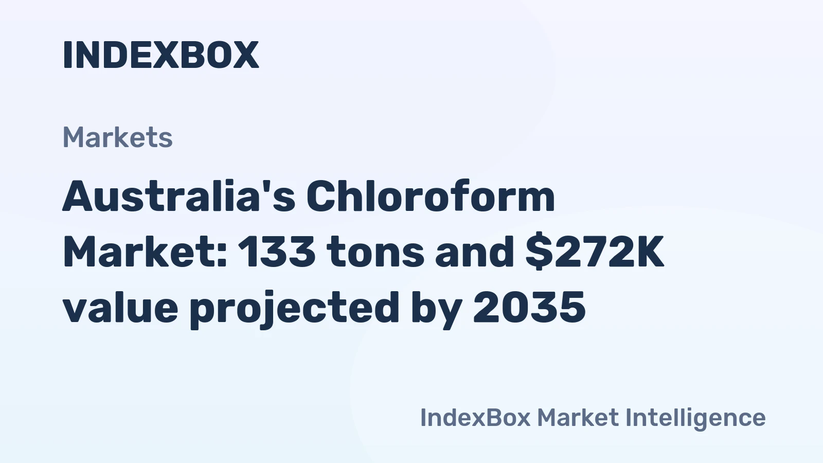 Australia's Chloroform Market: 133 tons and $272K value projected by 2035