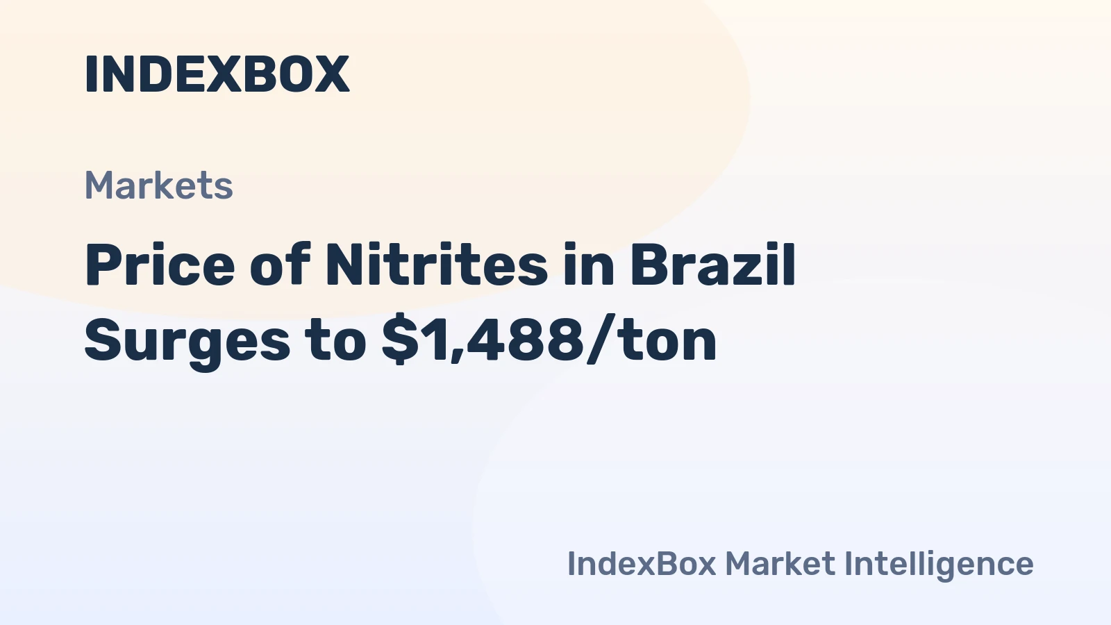 Price of Nitrites in Brazil Surges to $1,488/ton
