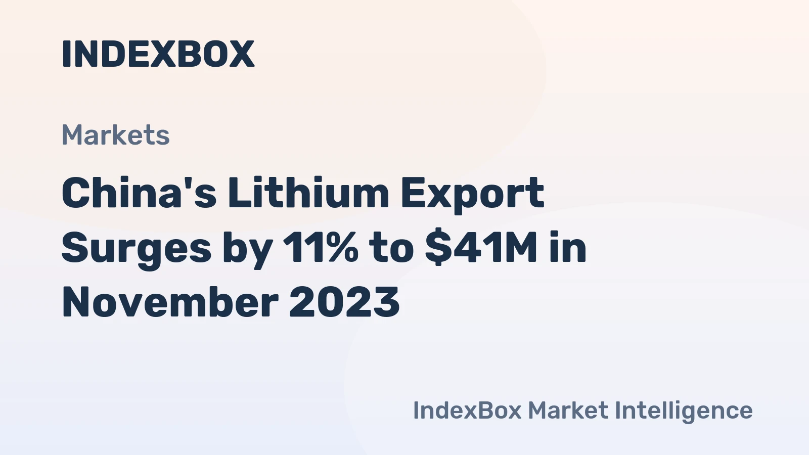China's Lithium Export Surges by 11% to $41M in November 2023