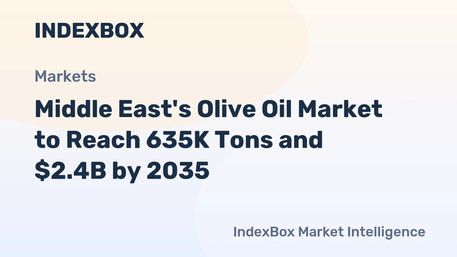 Middle East's Olive Oil Market to Reach 635K Tons and $2.4B by 2035