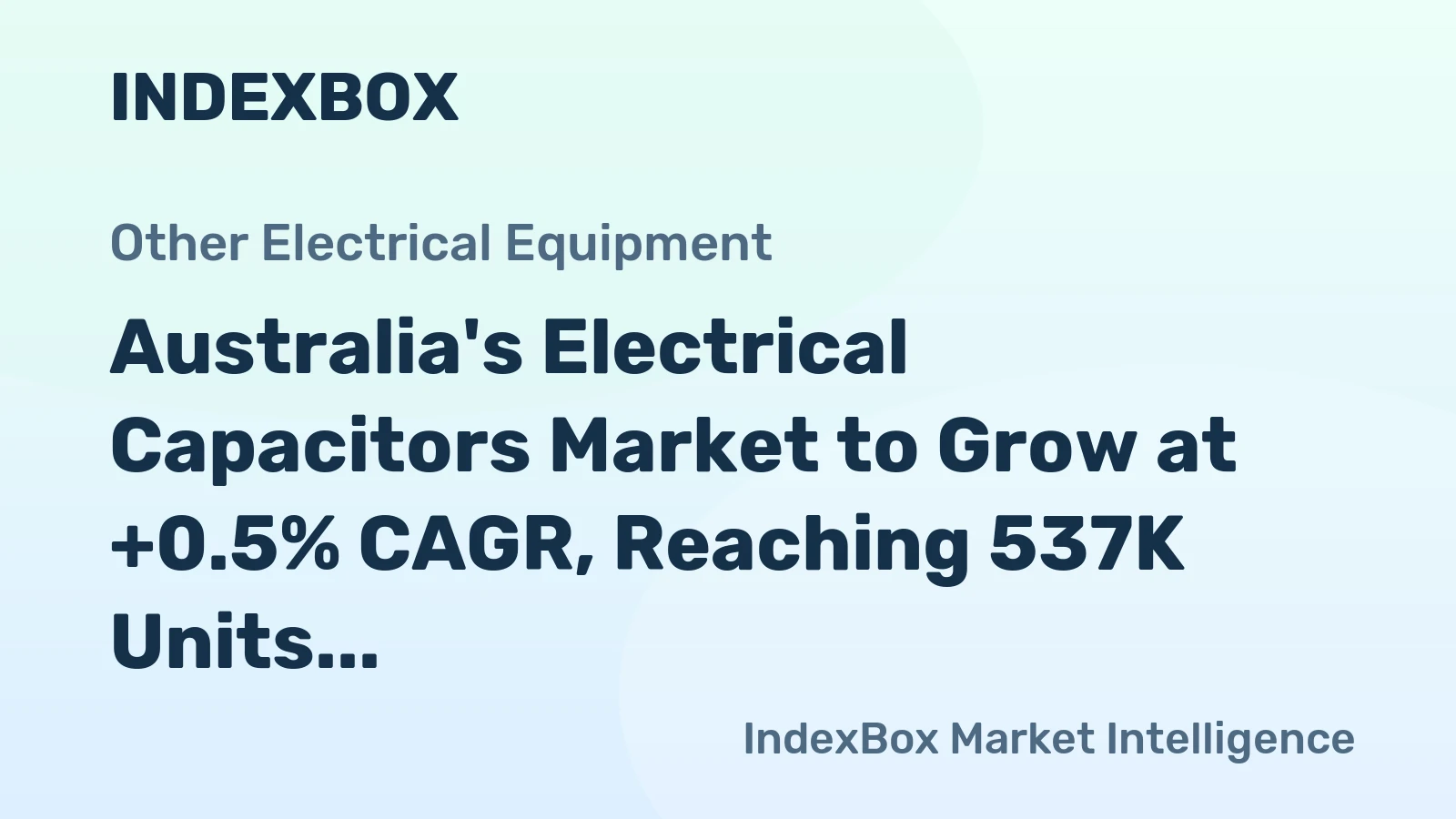 Australia's Electrical Capacitors Market to Grow at +0.5% CAGR, Reaching 537K Units by 2035