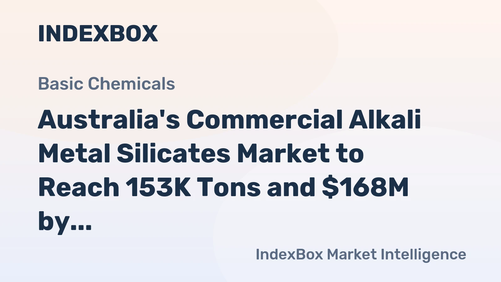 Australia's Commercial Alkali Metal Silicates Market to Reach 153K Tons and $168M by 2035, Driven by Increasing Demand