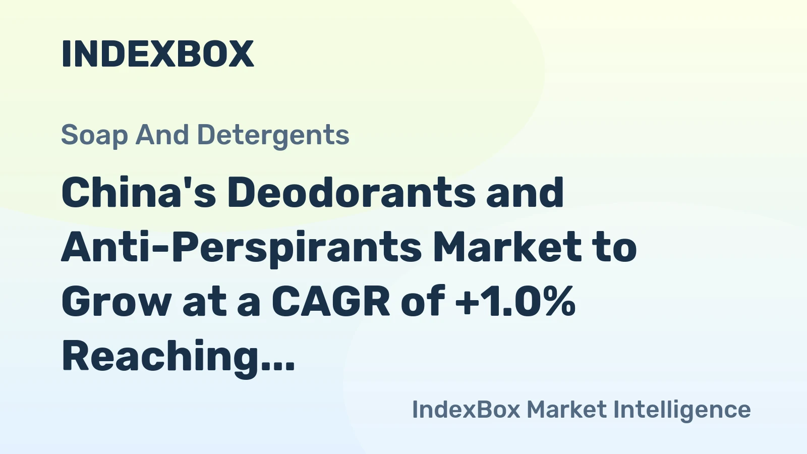 China's Deodorants and Anti-Perspirants Market to Grow at a CAGR of +1.0% Reaching $1.7B by 2035