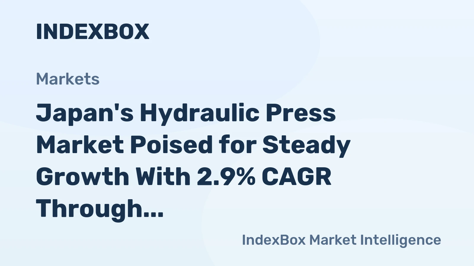 Japan's Hydraulic Press Market Poised for Steady Growth With 2.9% CAGR Through 2035