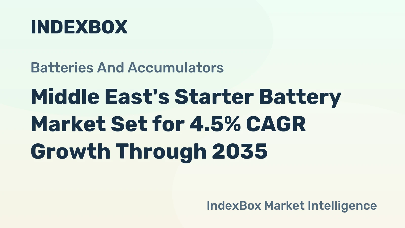 Middle East's Starter Battery Market Set for 4.5% CAGR Growth Through 2035