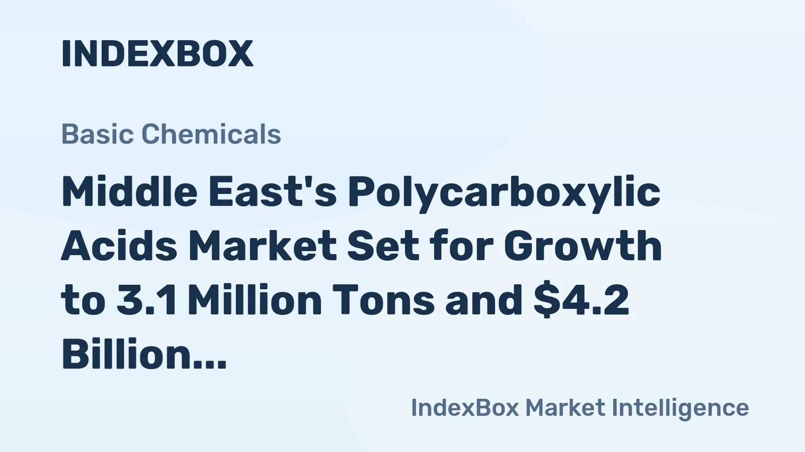 Middle East's Polycarboxylic Acids Market Set for Growth to 3.1 Million Tons and $4.2 Billion by 2035