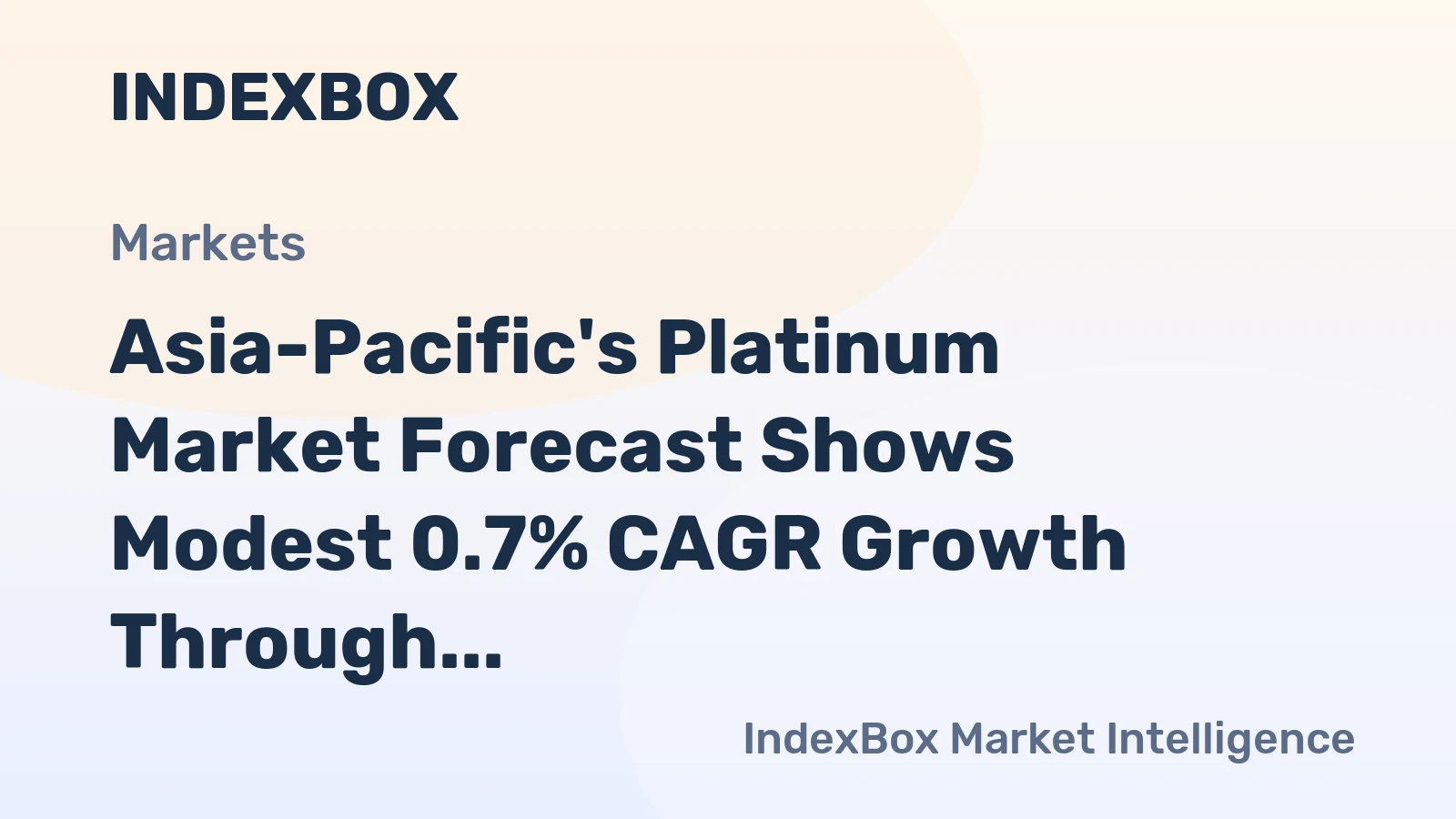 Asia-Pacific's Platinum Market Forecast Shows Modest 0.7% CAGR Growth Through 2035