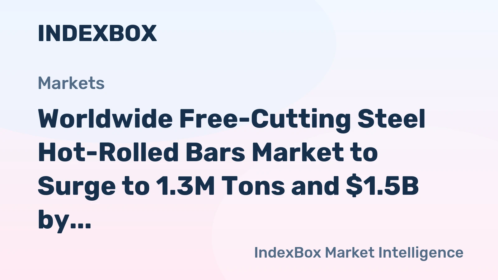 Worldwide Free-Cutting Steel Hot-Rolled Bars Market to Surge to 1.3M Tons and $1.5B by 2035