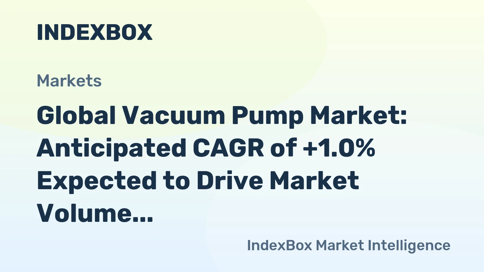 Global Vacuum Pump Market: Anticipated CAGR of +1.0% Expected to Drive Market Volume to 272M Units by 2035
