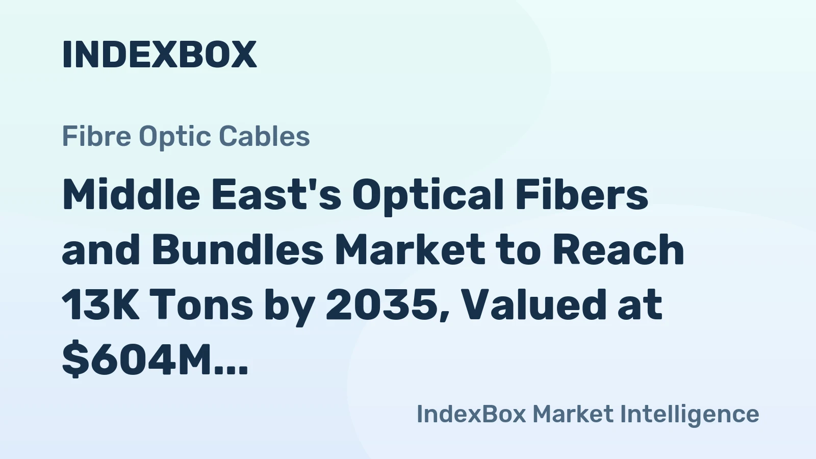 Middle East's Optical Fibers and Bundles Market to Reach 13K Tons by 2035, Valued at $604M