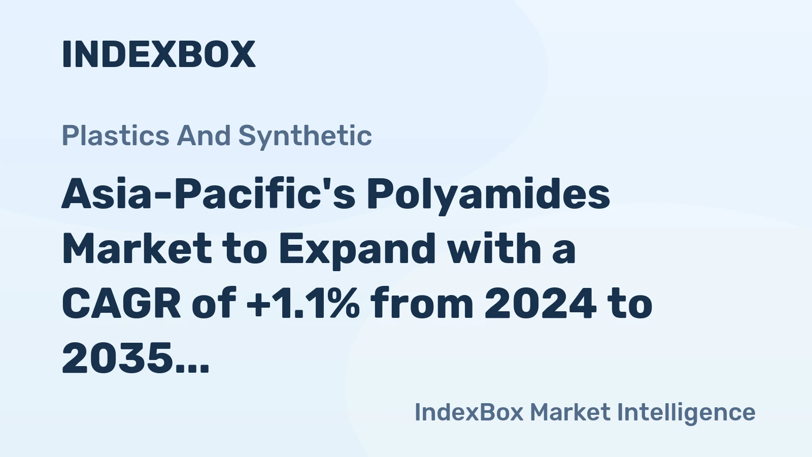 Asia-Pacific's Polyamides Market to Expand with a CAGR of +1.1% from 2024 to 2035