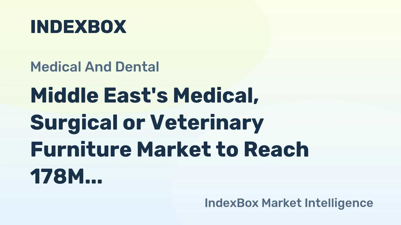 Middle East's Medical, Surgical or Veterinary Furniture Market to Reach 178M Units and $2B by 2035