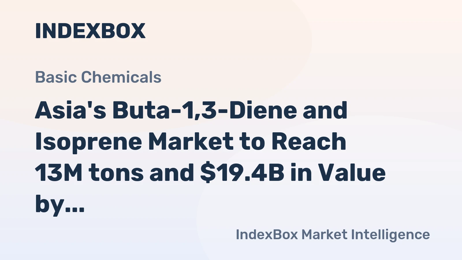 Asia's Buta-1,3-Diene and Isoprene Market to Reach 13M tons and $19.4B in Value by 2035