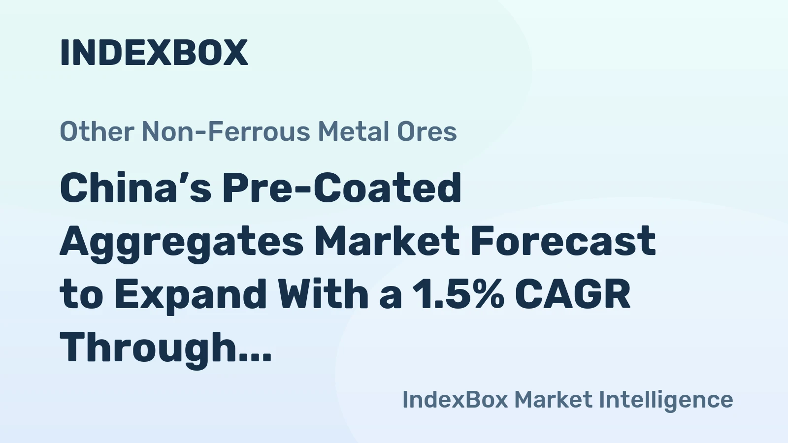 China’s Pre-Coated Aggregates Market Forecast to Expand With a 1.5% CAGR Through 2035