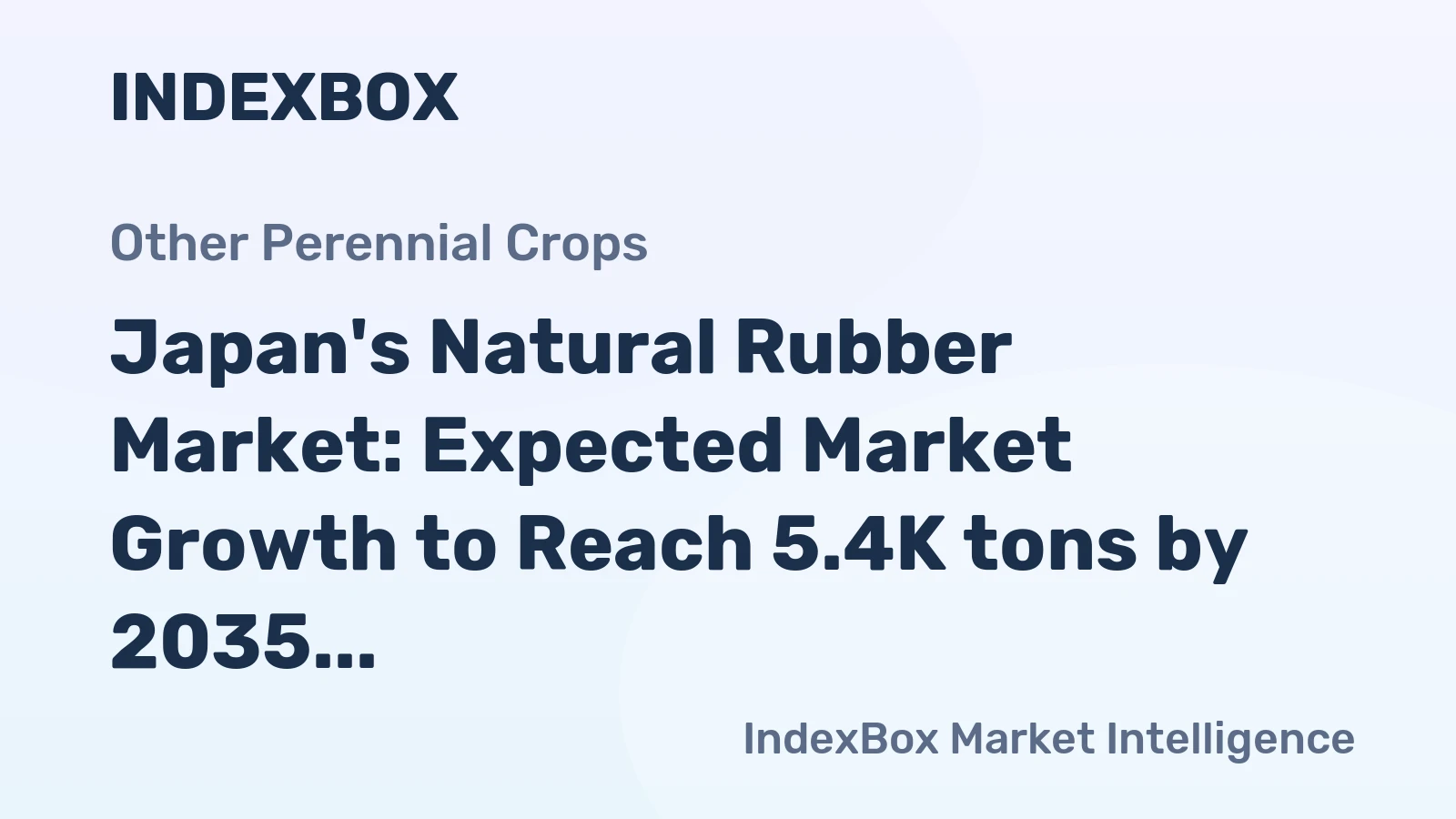 Japan's Natural Rubber Market: Expected Market Growth to Reach 5.4K tons by 2035