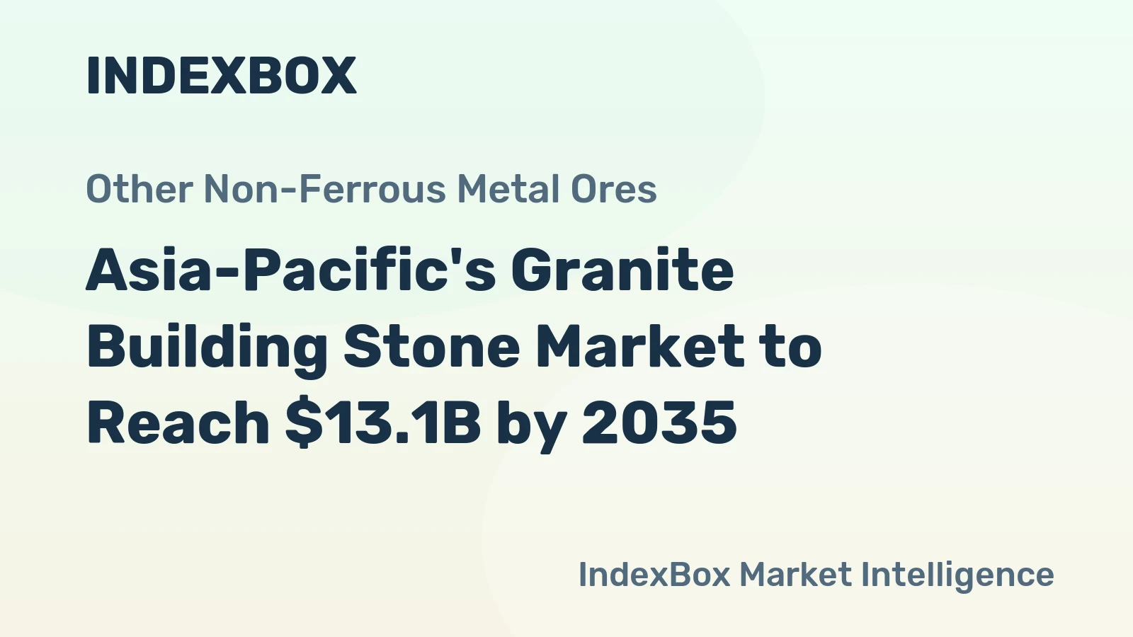 Asia-Pacific's Granite Building Stone Market to Reach $13.1B by 2035