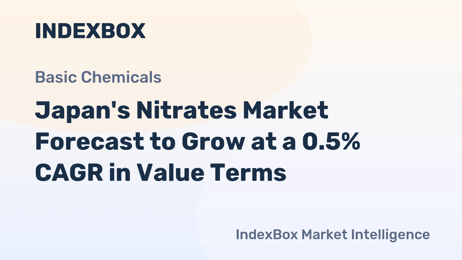 Japan's Nitrates Market Forecast to Grow at a 0.5% CAGR in Value Terms