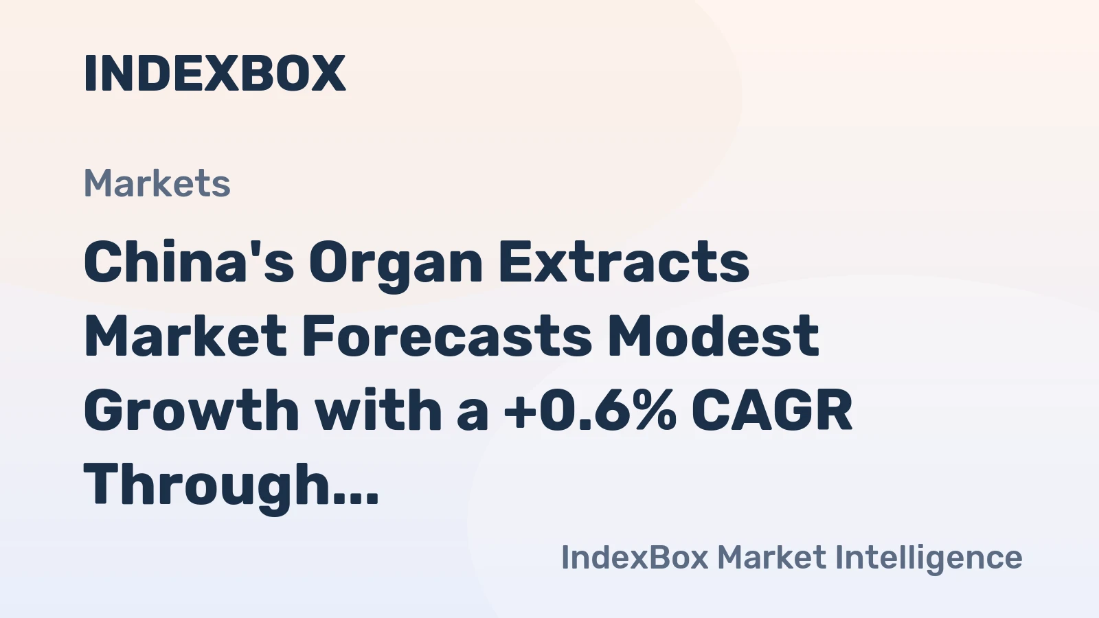 China's Organ Extracts Market Forecasts Modest Growth with a +0.6% CAGR Through 2035