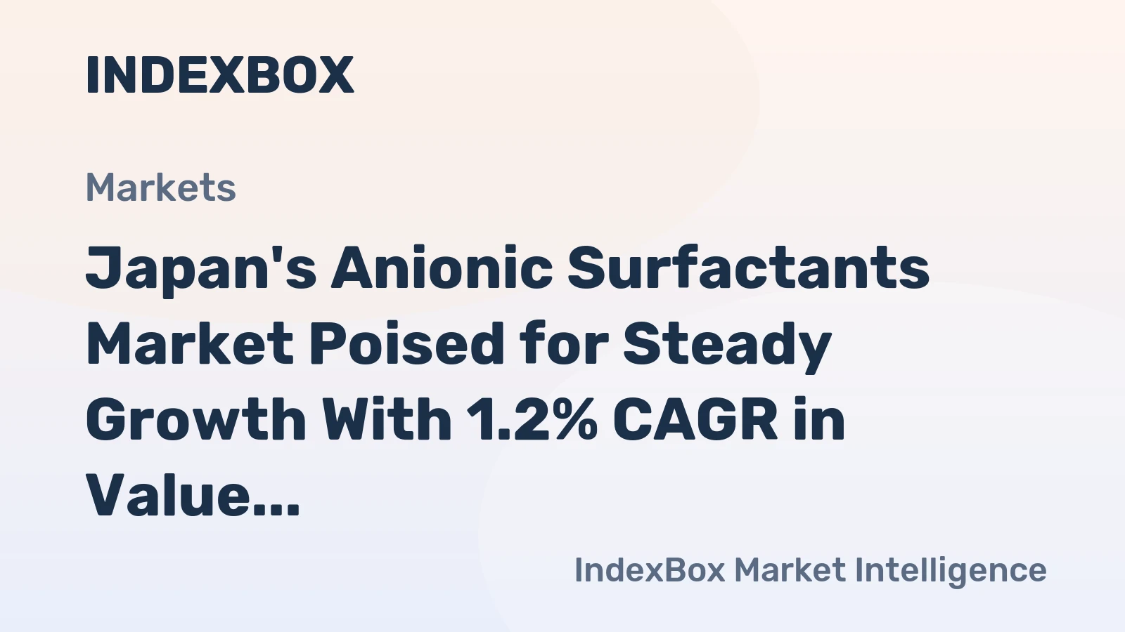 Japan's Anionic Surfactants Market Poised for Steady Growth With 1.2% CAGR in Value Through 2035