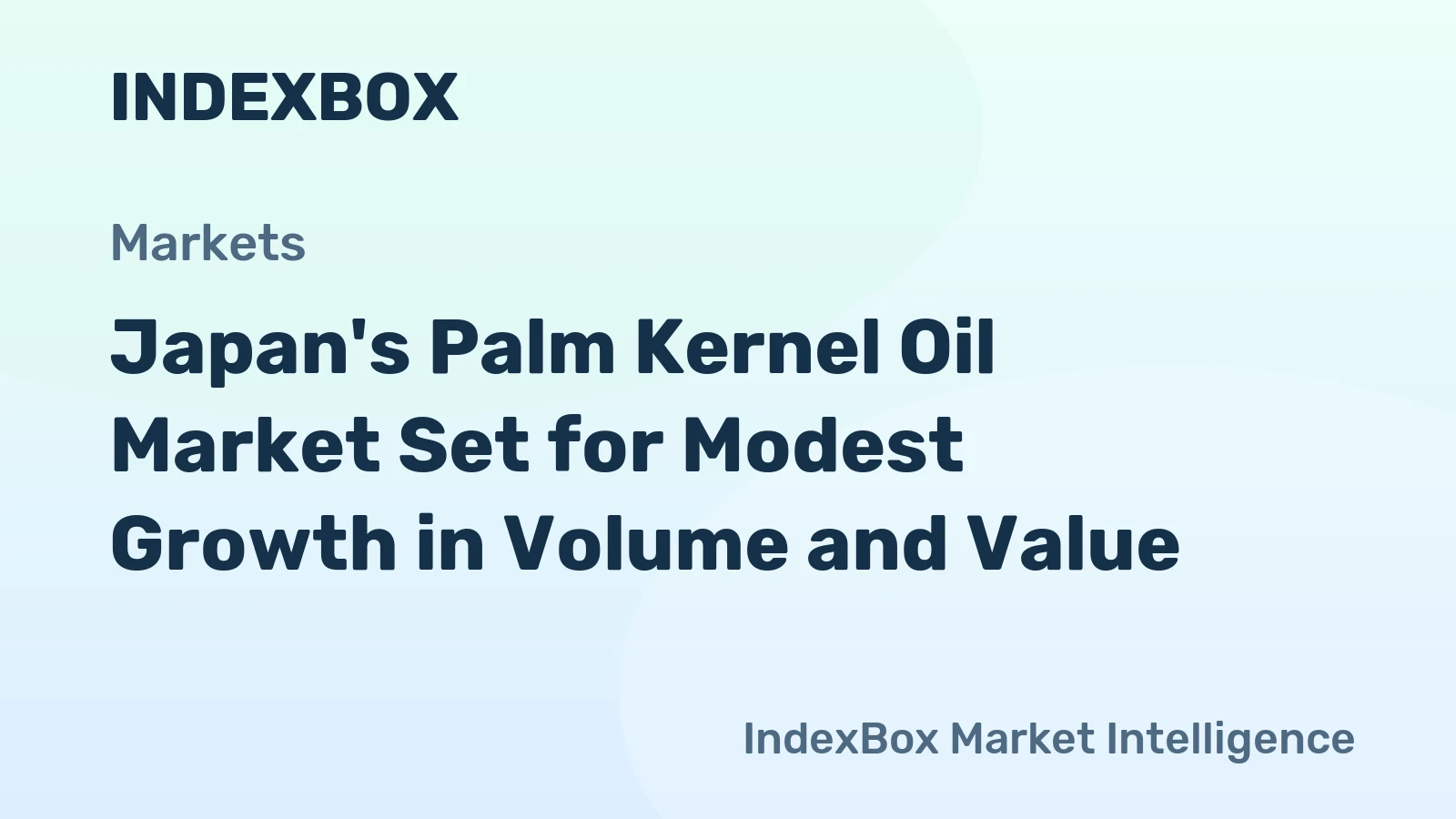 Japan's Palm Kernel Oil Market Set for Modest Growth in Volume and Value