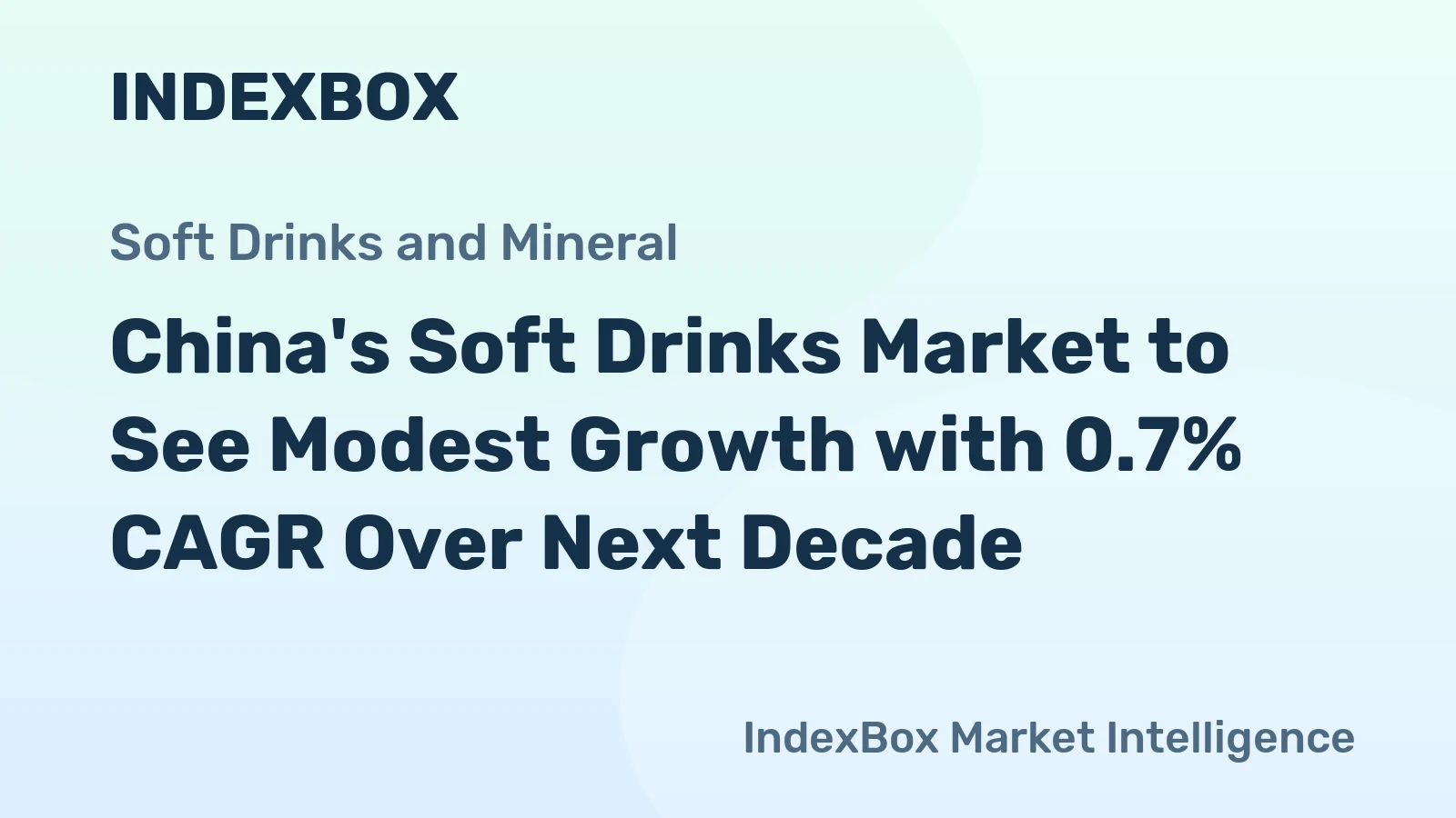 China's Soft Drinks Market to See Modest Growth with 0.7% CAGR Over Next Decade