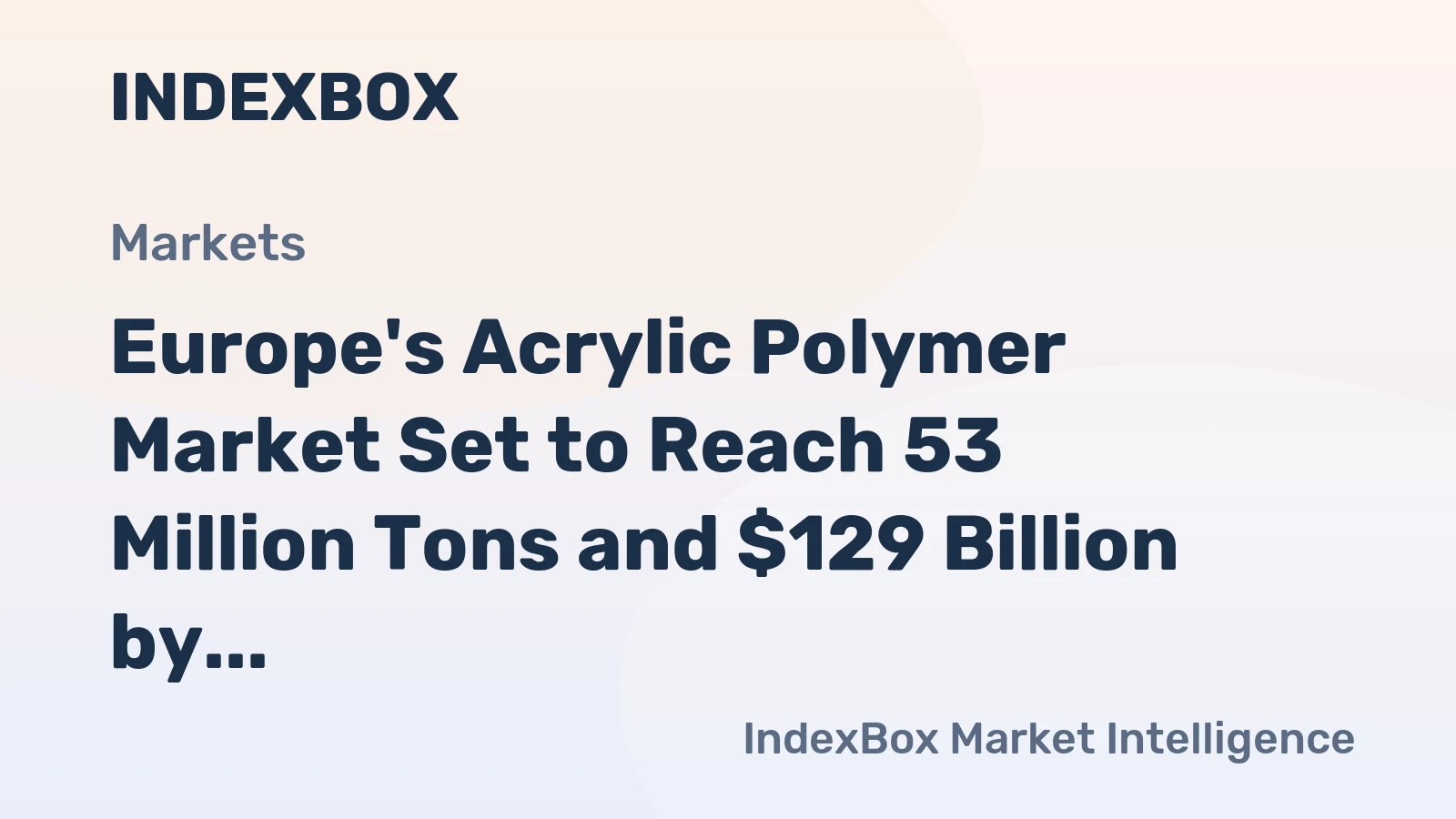 Europe's Acrylic Polymer Market Set to Reach 53 Million Tons and $129 Billion by 2035