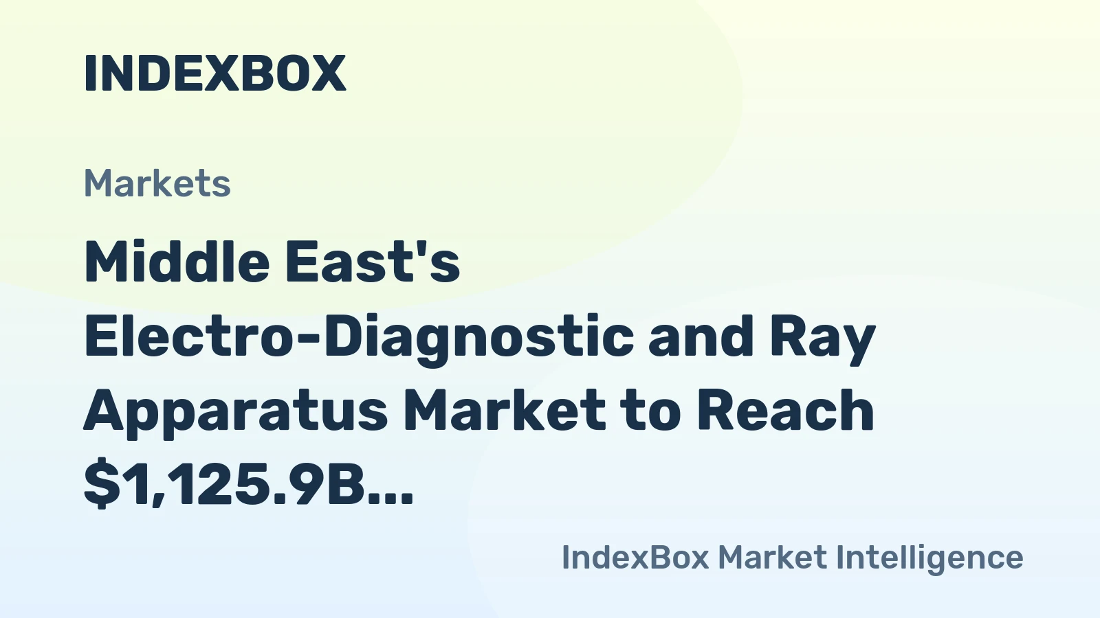 Middle East's Electro-Diagnostic and Ray Apparatus Market to Reach $1,125.9B by 2035