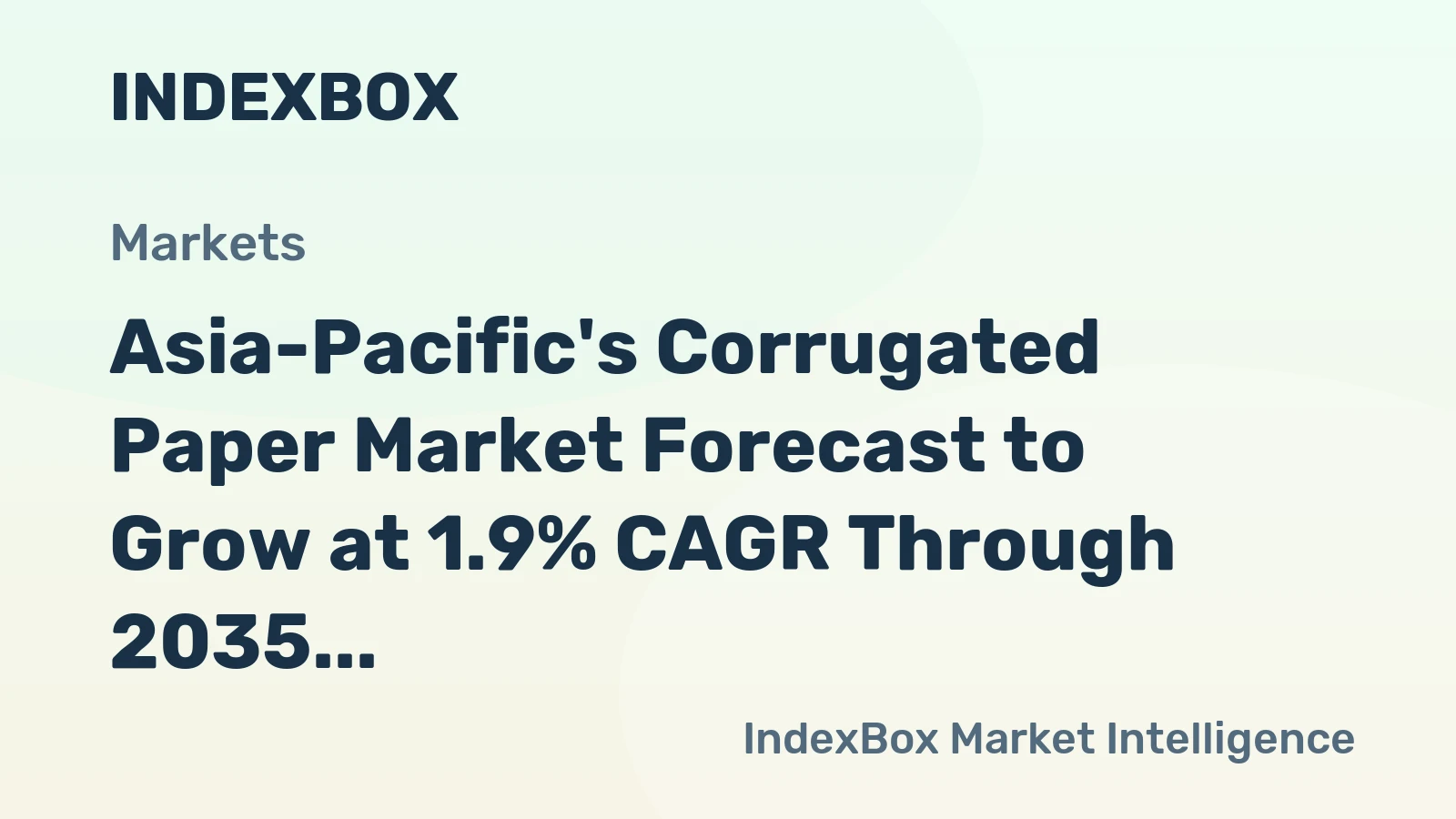 Asia-Pacific's Corrugated Paper Market Forecast to Grow at 1.9% CAGR Through 2035