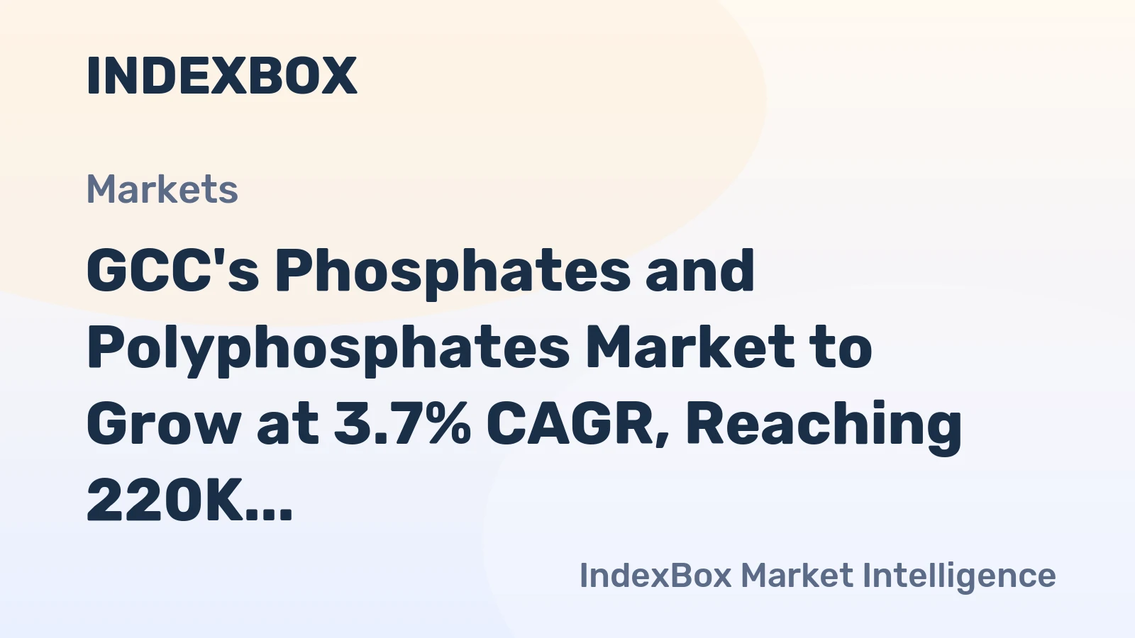 GCC's Phosphates and Polyphosphates Market to Grow at 3.7% CAGR, Reaching 220K Tons by 2035