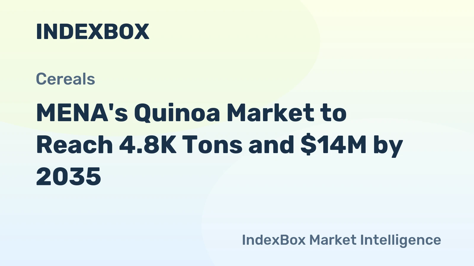 MENA's Quinoa Market to Reach 4.8K Tons and $14M by 2035