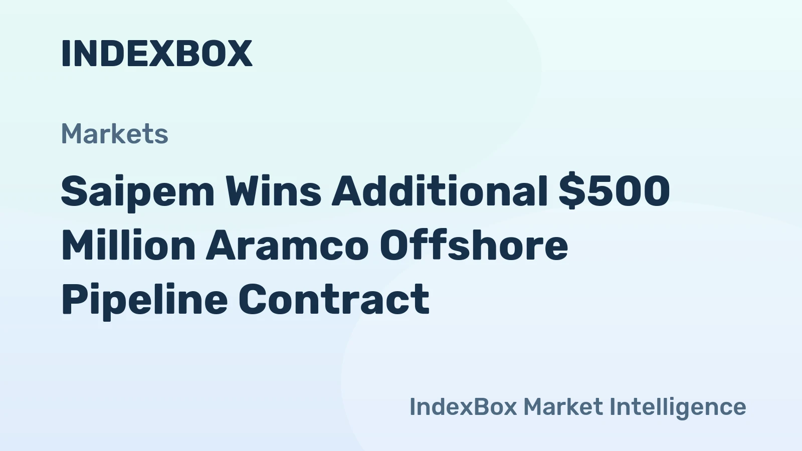 Saipem Wins Additional $500 Million Aramco Offshore Pipeline Contract