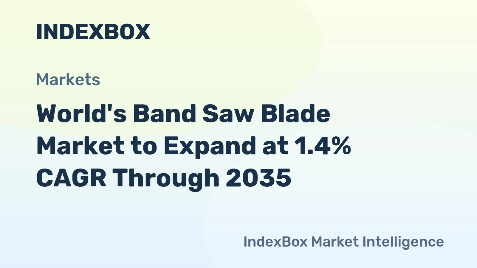 World's Band Saw Blade Market to Expand at 1.4% CAGR Through 2035