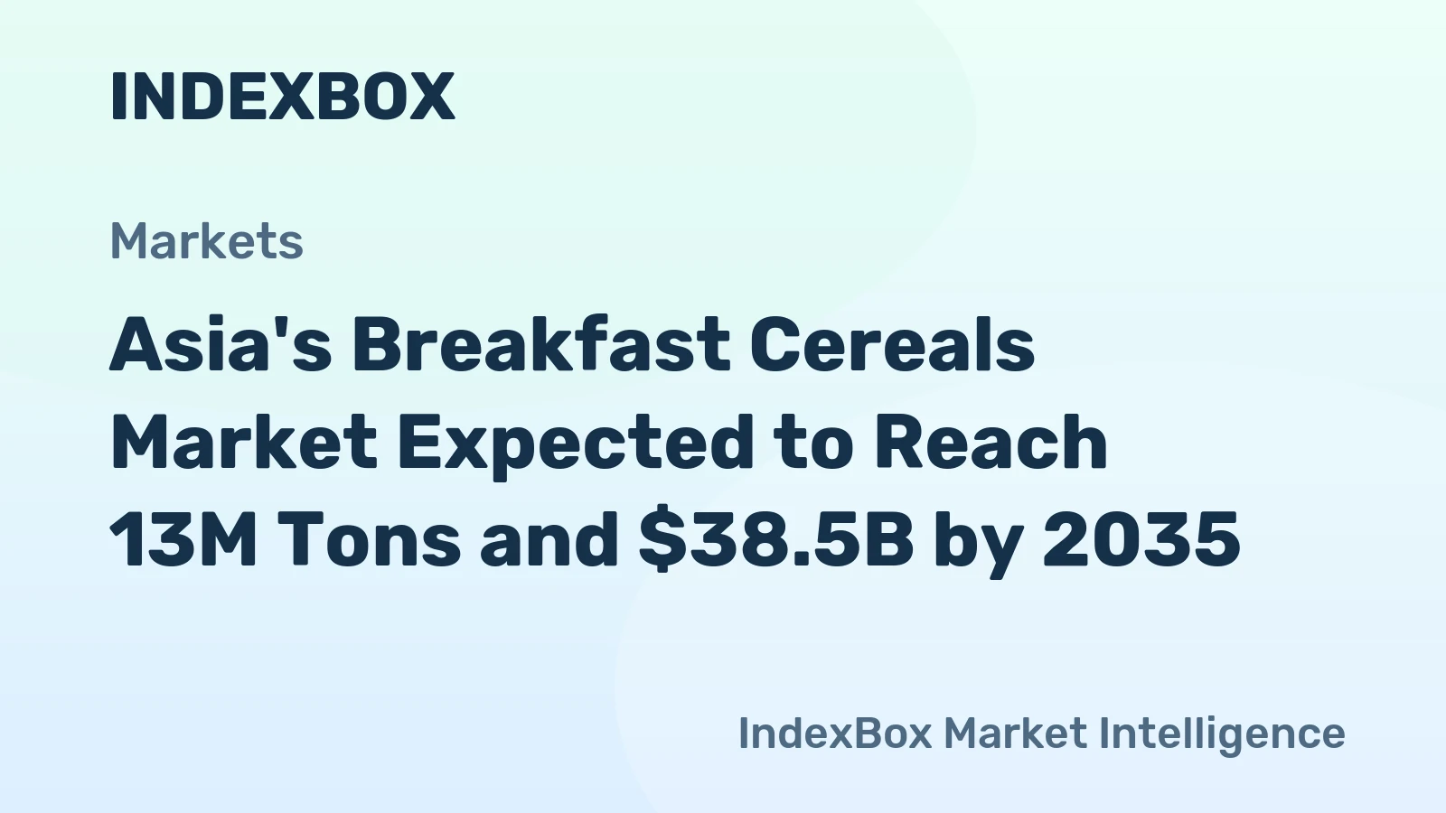 Asia's Breakfast Cereals Market Expected to Reach 13M Tons and $38.5B by 2035
