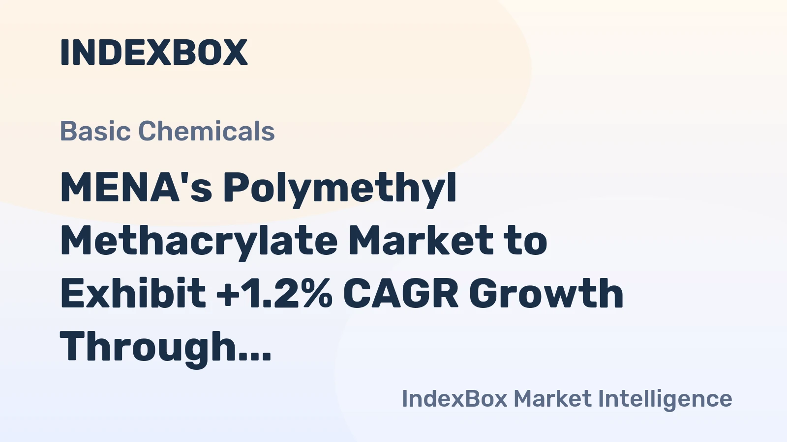 MENA's Polymethyl Methacrylate Market to Exhibit +1.2% CAGR Growth Through 2035